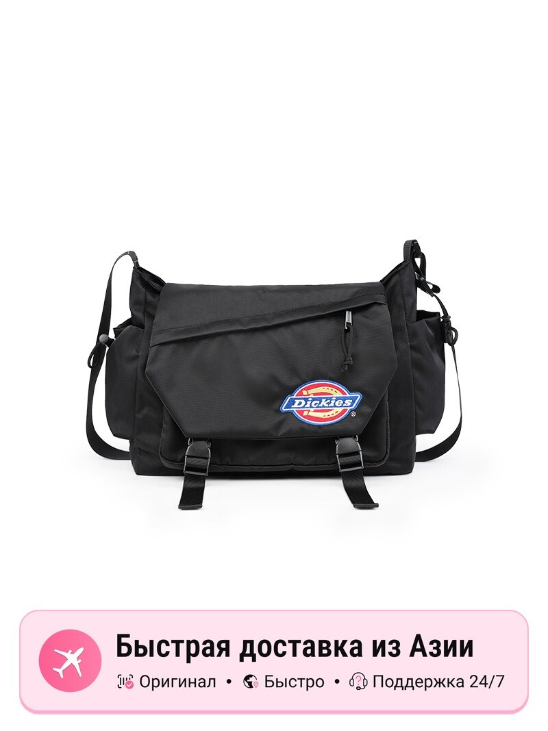 Сумка Мессенджер-сумка унисекс Dickies текстильная, черный/хаки, размер L EU
