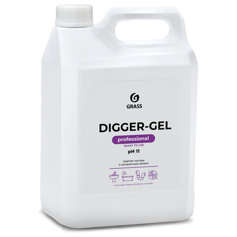 Средство для прочистки канализационных труб 5.3 кг GRASS DIGGER-GEL. гель. щелочное