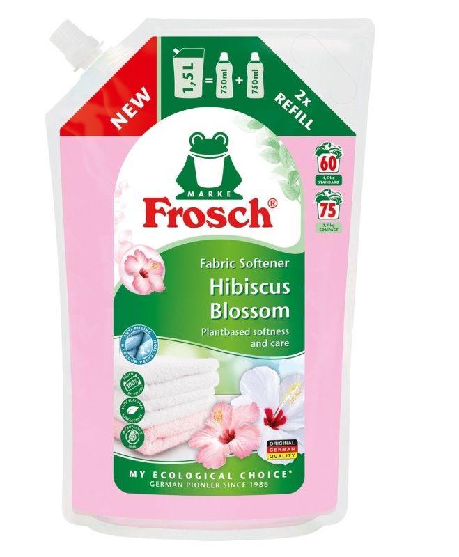 Frosch Гипоаллергенный концентрированный кондиционер для стирки "Цветы гибискуса" 1,5л/75стирок