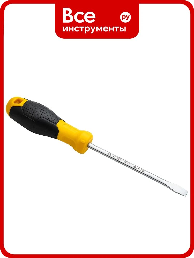 Шлицевая отвертка DELI SL6х125мм DL6361251 Cr-V, магнит, TPR+PP ручка 98354