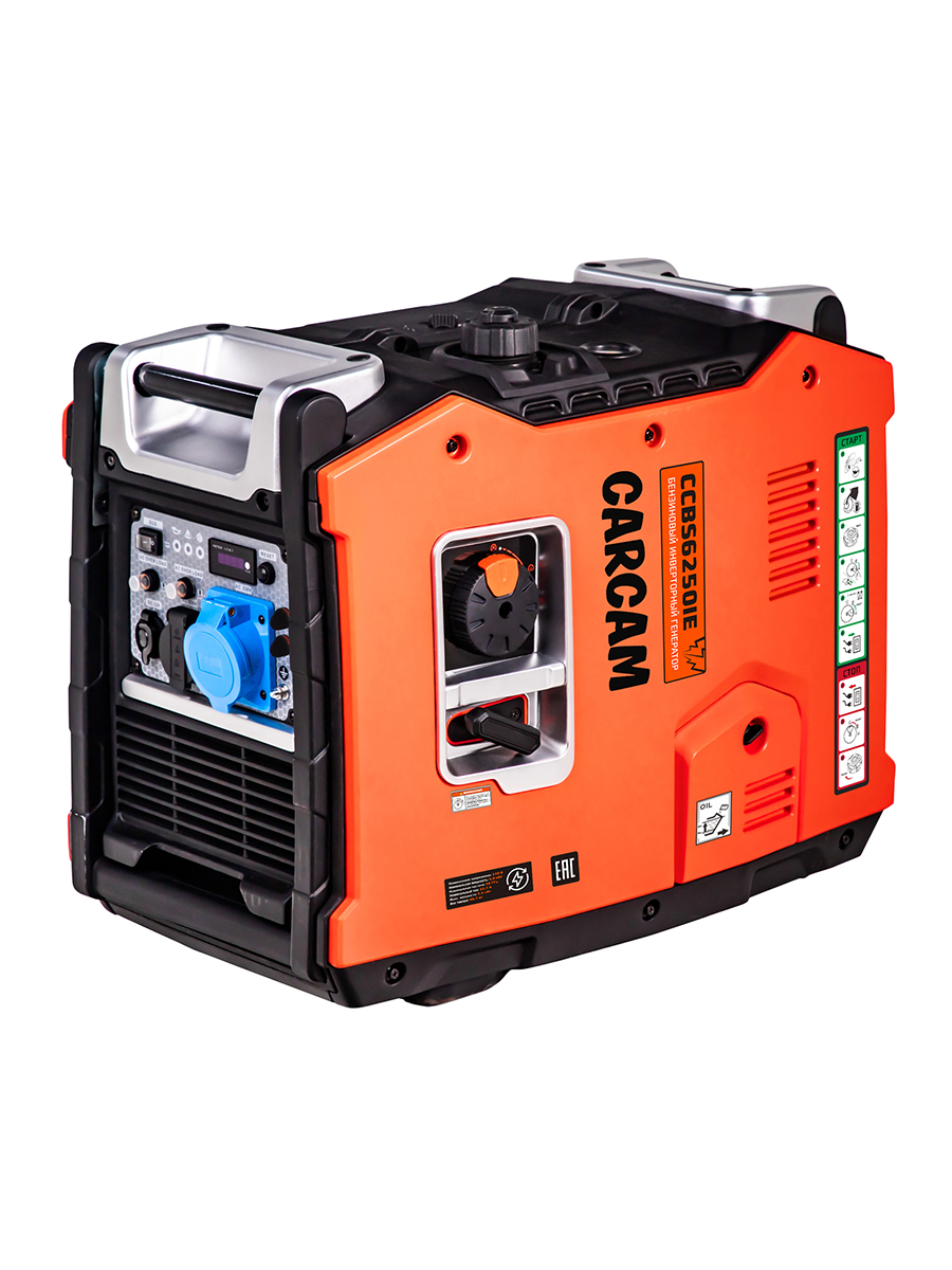 Инверторный бензиновый генератор мощностью 5.5 кВт CARCAM Inverter Gasoline Generator 5.5kW 4T (CCBS6250IE)