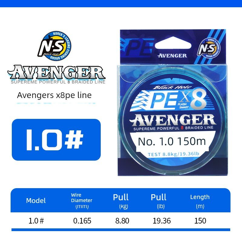 NS Predator X8 PE рыболовная леска 1.0# Высокая прочность Гладкая 100м для ловли форели и щуки