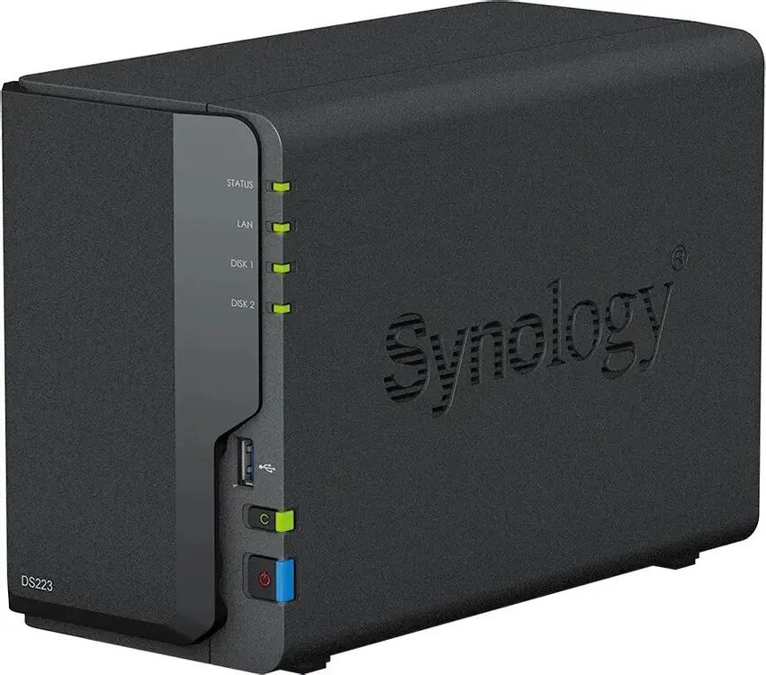 Сетевое хранилище SYNOLOGY 2BAY NO HDD DS223 настольное исполнение