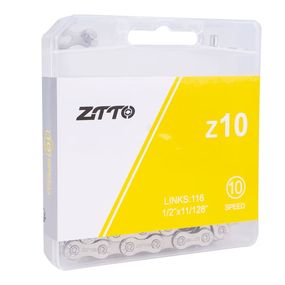 ZTTO 10-скоростная велосипедная цепь Серебристая Легкая противорвотная полая конструкция для шоссейных велосипедов