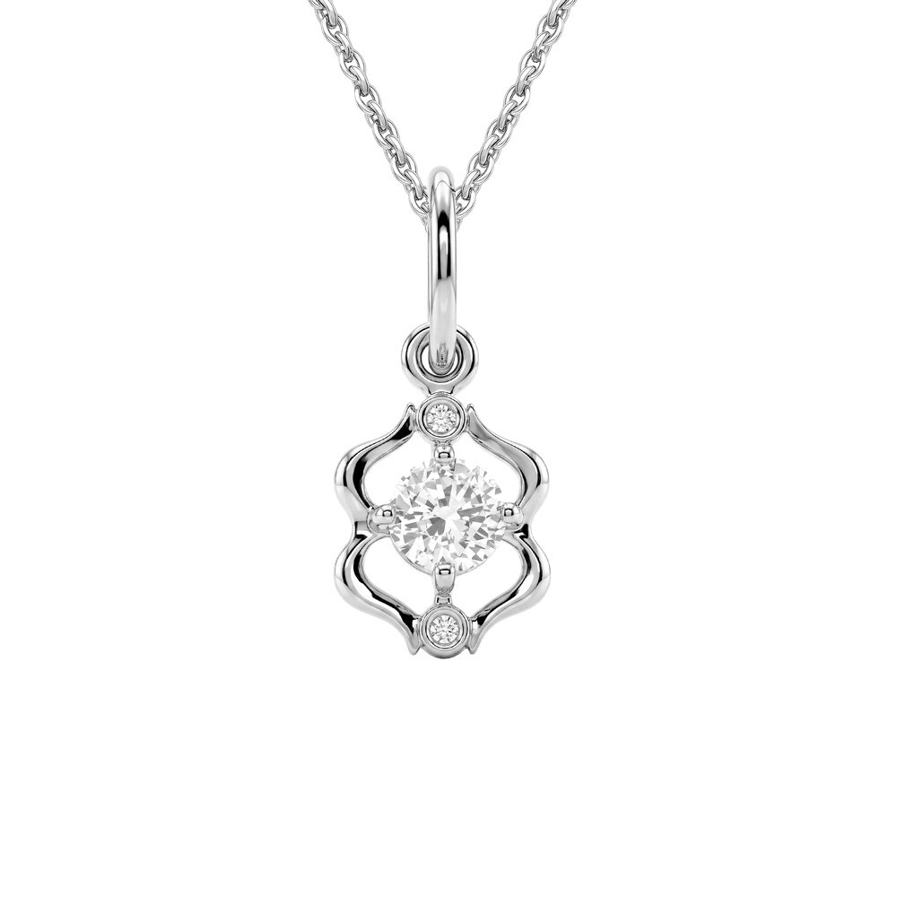 Подвеска 585GOLD, серебро, 925 проба, родирование, фианит