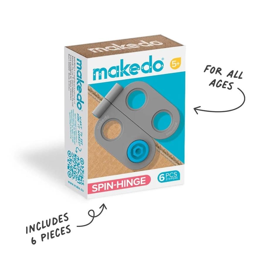 Сюжетно-ролевая игрушка Makedo Spin-Hinge, набор шарниров, 6 элементов, синий