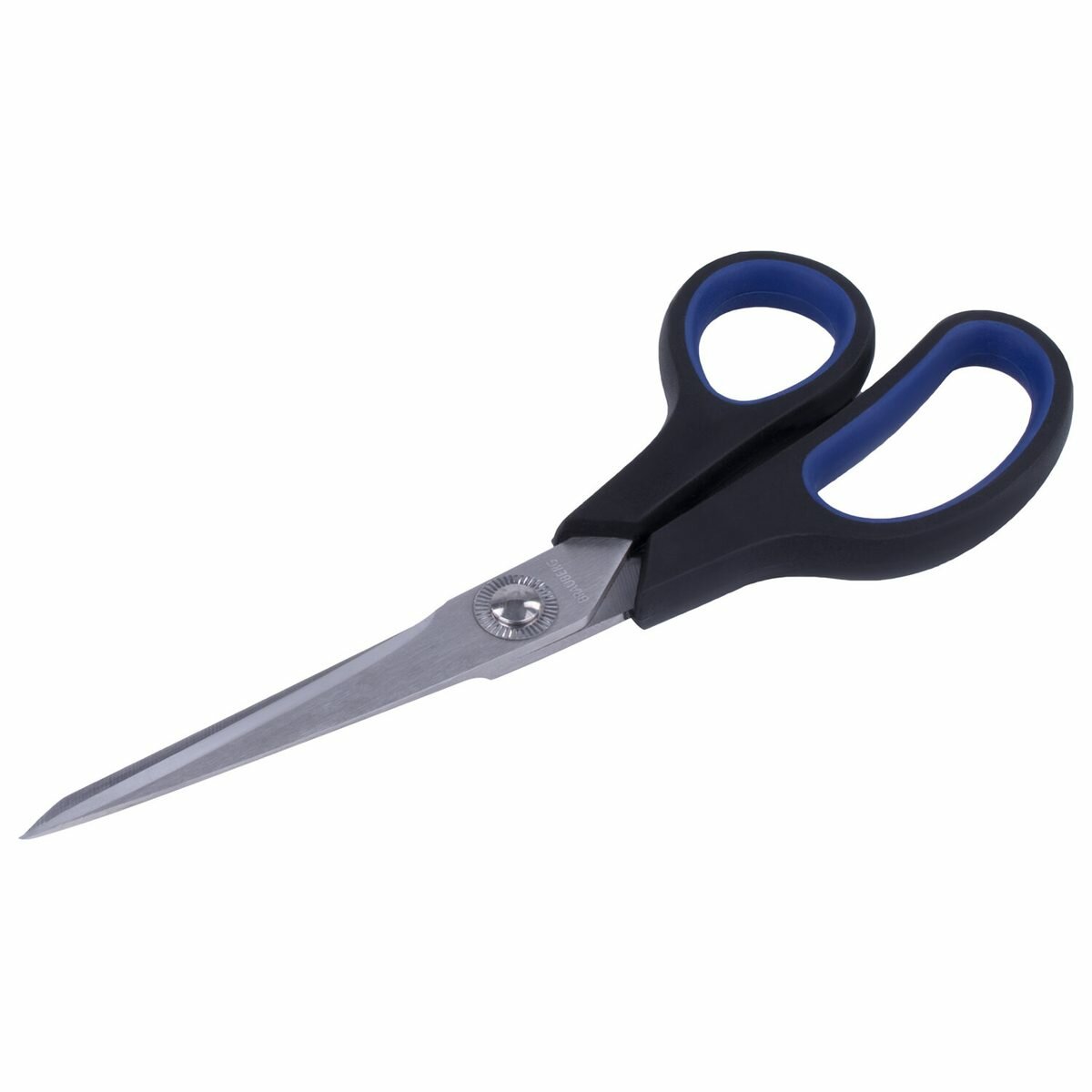 Ножницы Brauberg Soft Grip 190мм, асимметричные ручки, остроконечные, серо-зеленые (230762), 12шт.