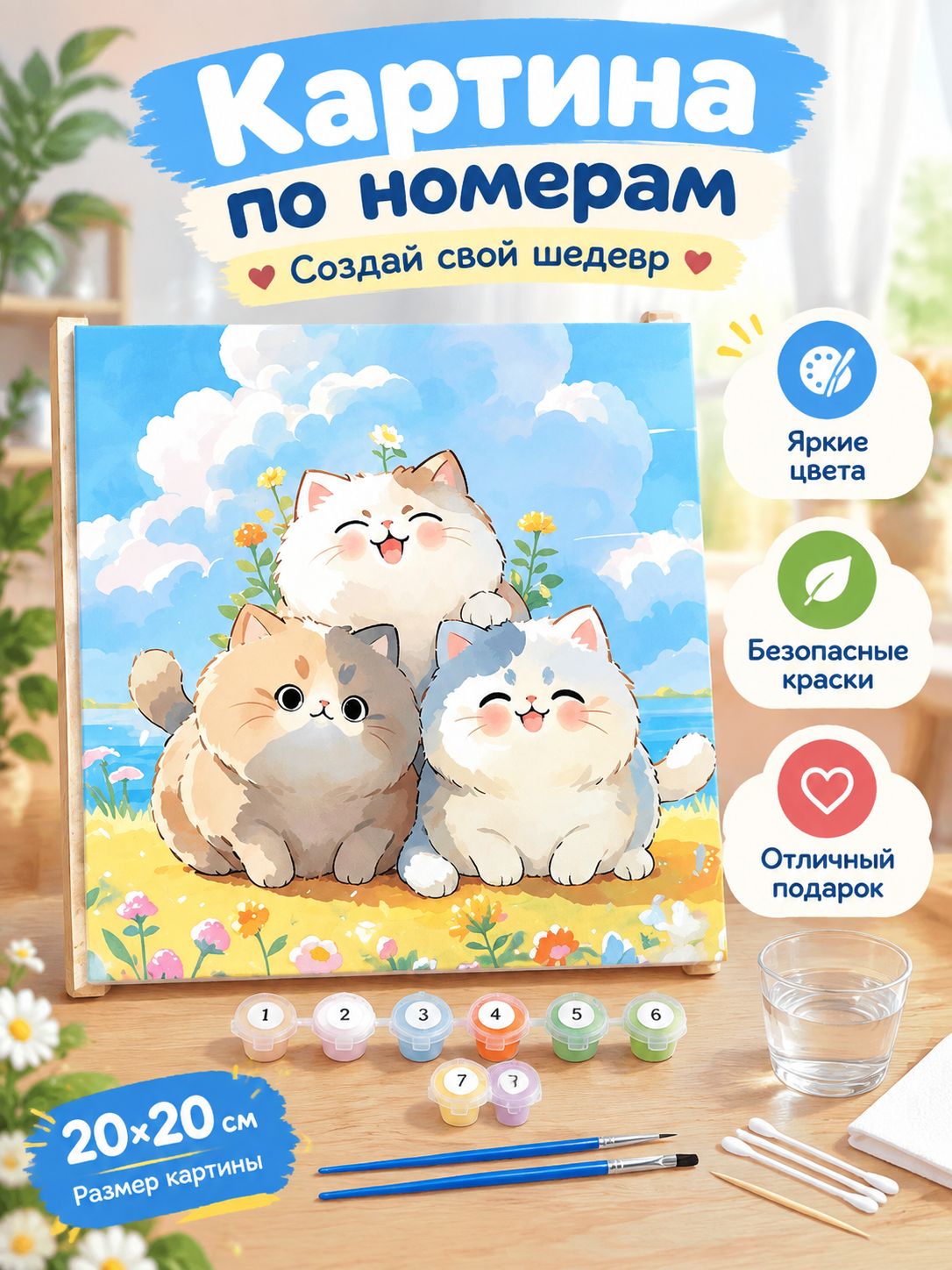 Картина по номерам на холсте с подрамником./