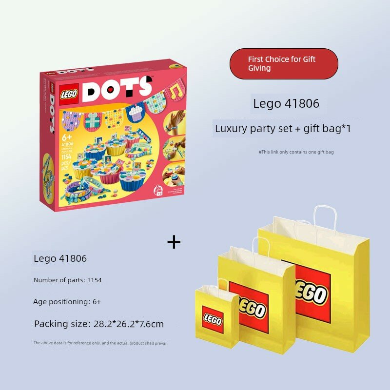 LEGO DOTS Праздничный Пакет Делюкс с Подарочной Сумкой - Набор 41806 для Детей, 240 Деталей, Подарок на День Рождения