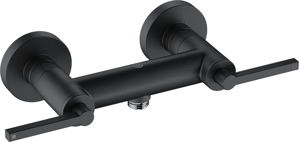Смеситель для душа Kludi Nova Fonte Puristic 207103915 черный, матовый, настенный, латунный, без лейки, смеситель для ванны с душем