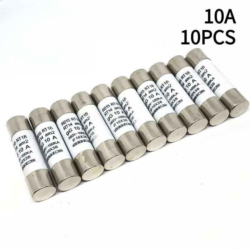 10PCS R015 Керамический предохранитель 10x38mm 10A 10 * 38mm 500V RT18 RO15