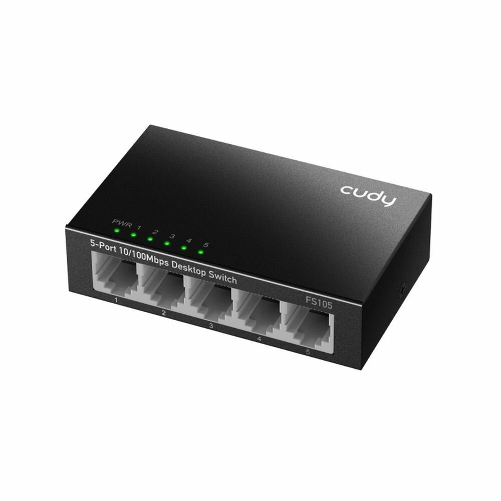 5-Port 10/100 Mbps Desktop Switch, 5 10/100M RJ45 Ports, Loop Detection, Metal Case, Power Saving, Plug & Play