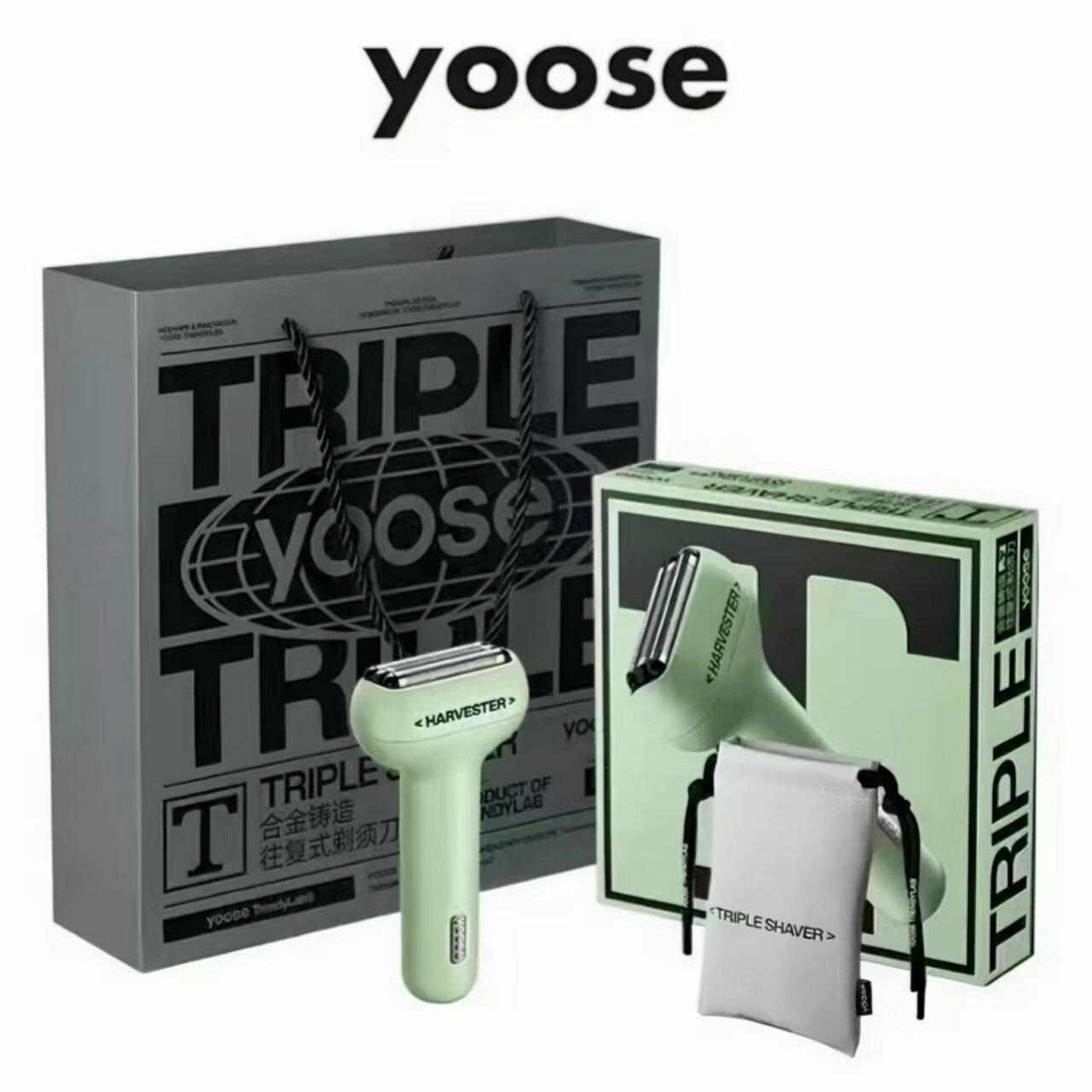 Электробритва "Yoose-T1-C", влагозащищенная, нержавеющая сталь, LiIon аккумулятор