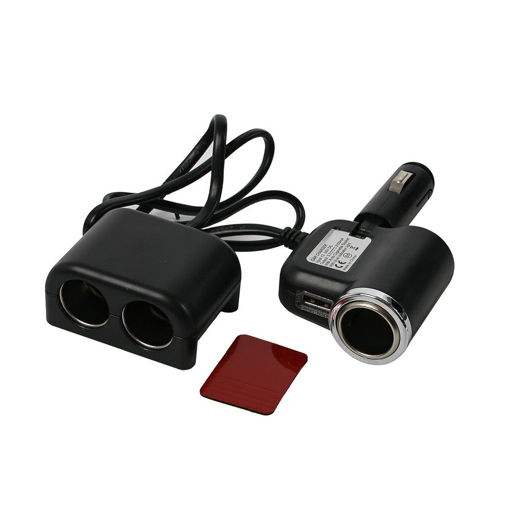 Разветвитель прикуривателя 1 USB 3 разъема 12-24V (NO 1526)