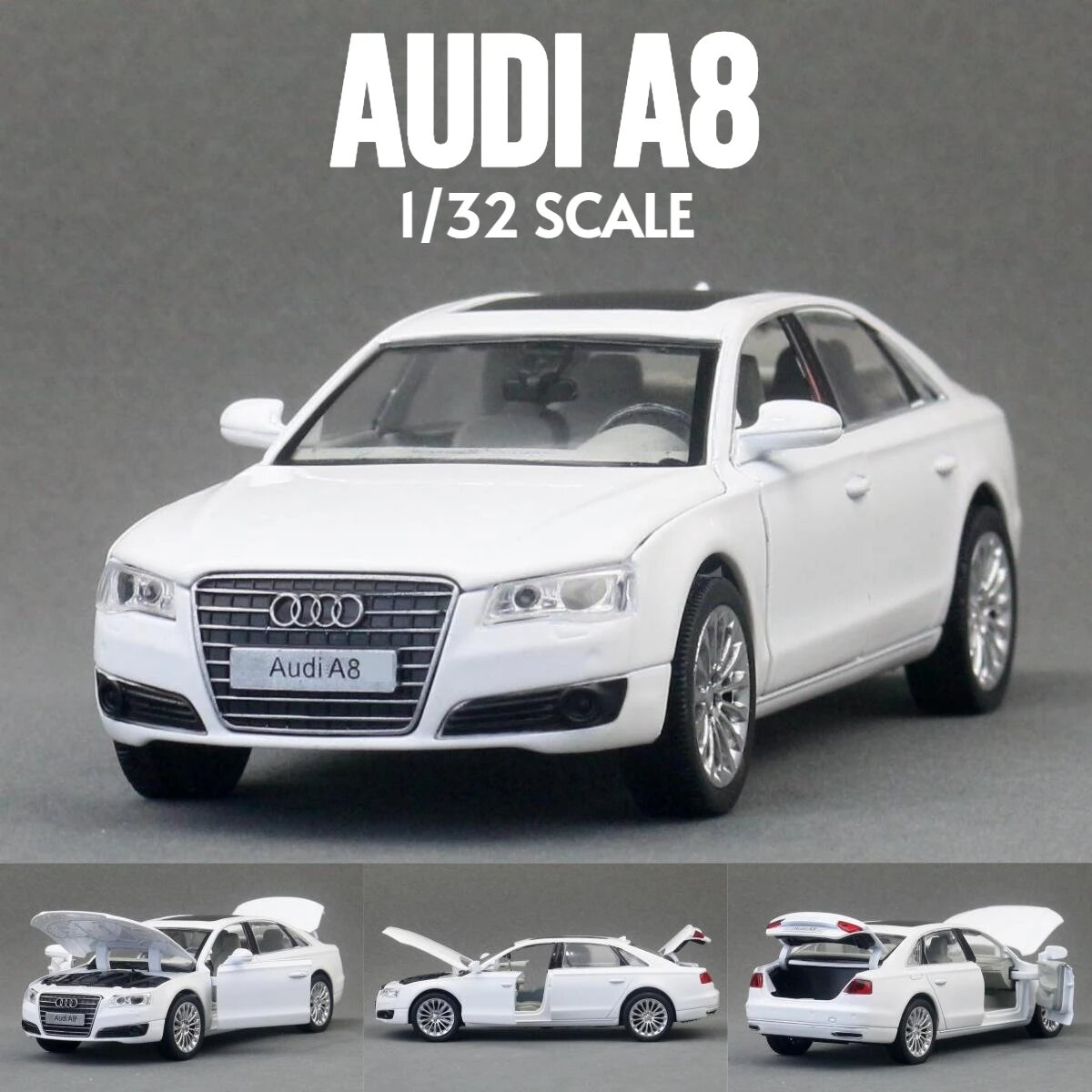Белый Audi A8 Sedan 1:32, модель автомобиля