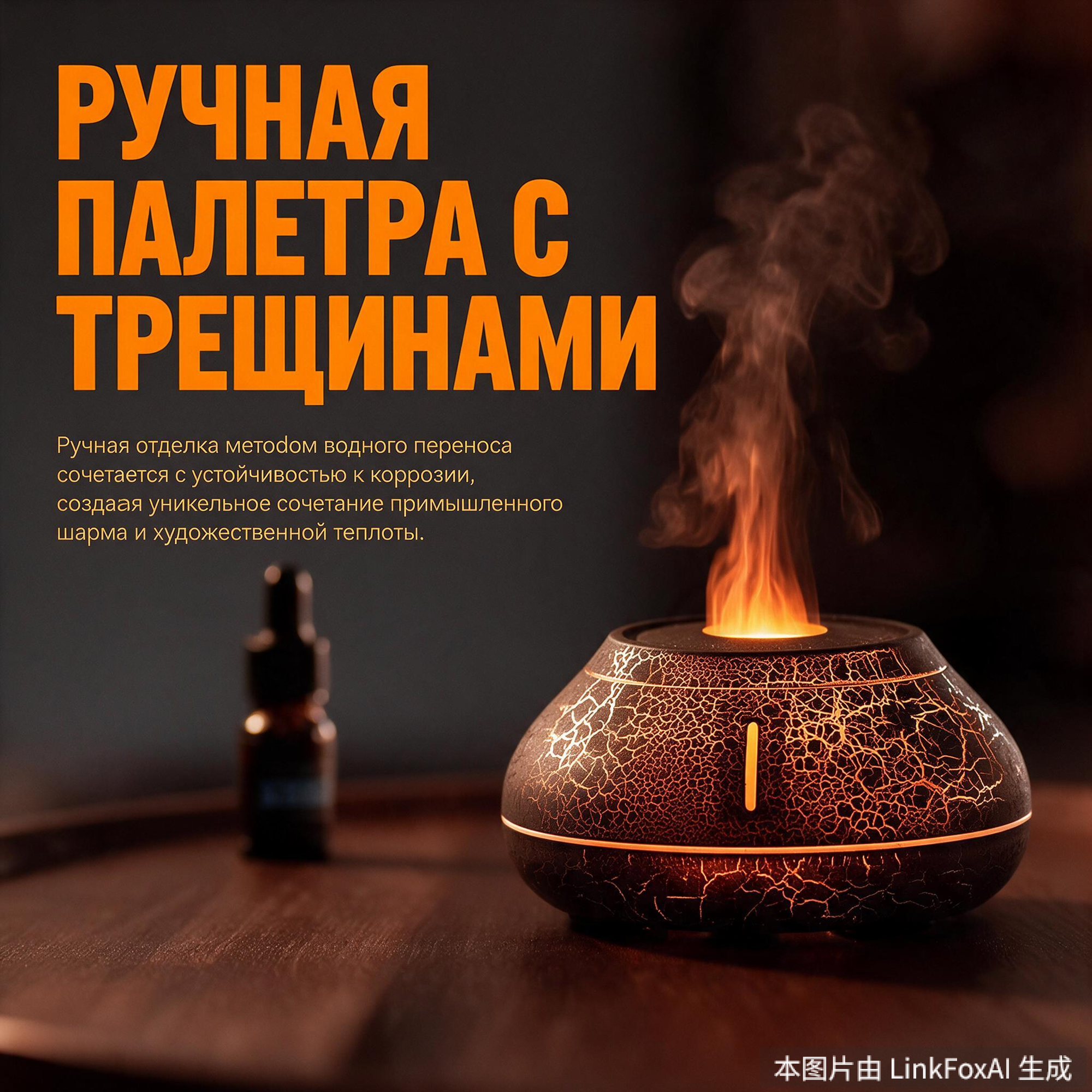 Увлажнитель воздуха Lava с эффектом пламени，Переменяемый цвет