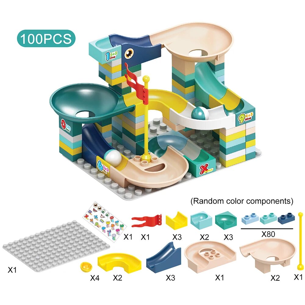 COOLPLAY Конструктор Пластиковые Блоки с Трассой для Шариков 88-100 шт. B 100 pcs