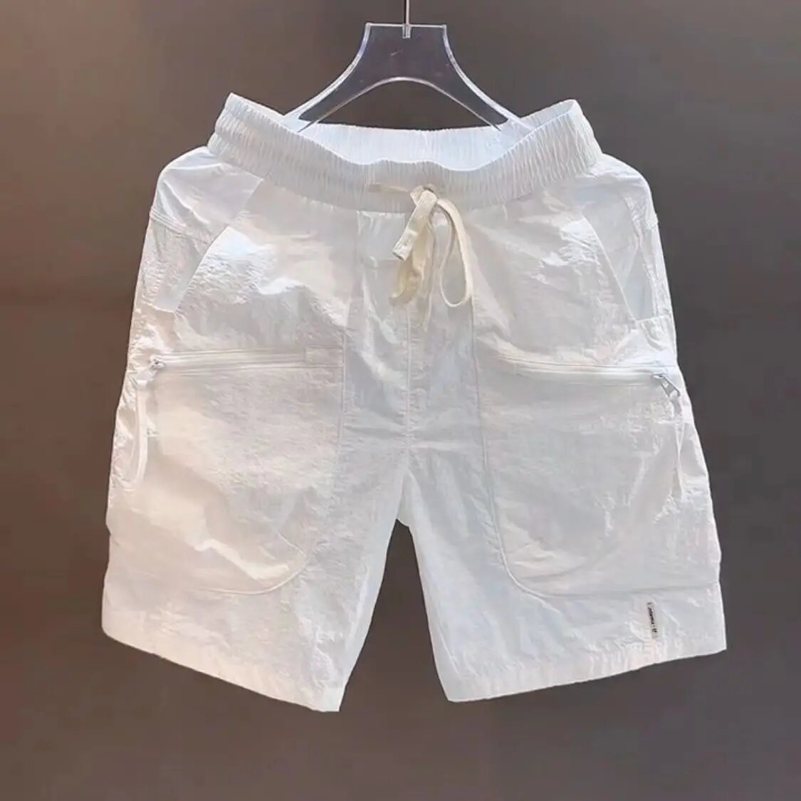 Мужские белые камуфляжные шорты-карго из акрила Белый, XL, White