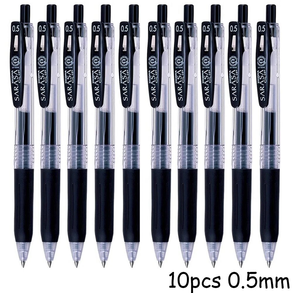 ZEBRA SARASA JJ15, 10шт, черные гелевые ручки, 0.5 мм