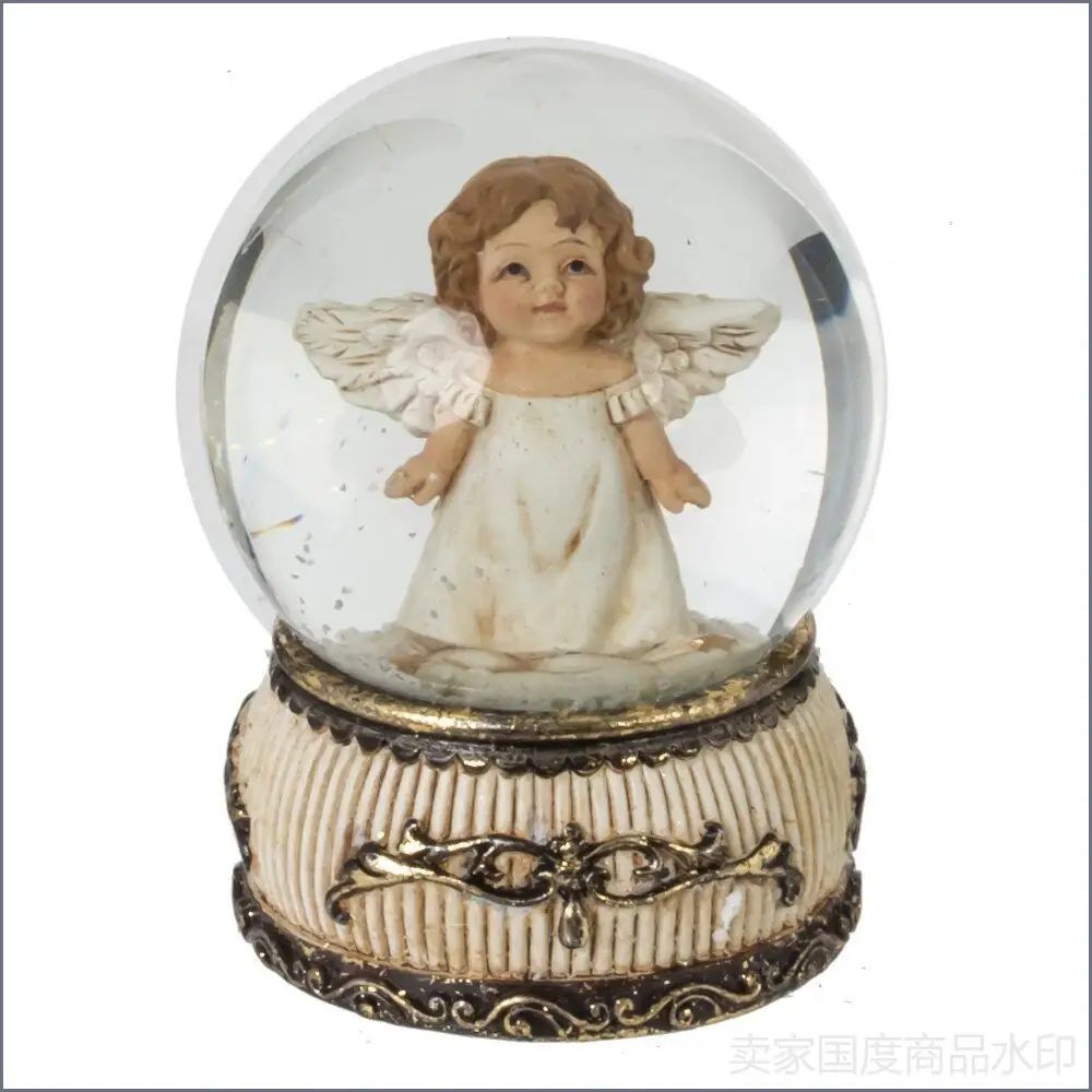 Фигурка декор в стекл шаре Ангел, D 6.5 см, 6,5х6,5х9 см KSM-936368
