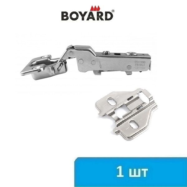 Петля мебельная BOYARD H306B02 (полунакладная) с доводчиком - 1 шт