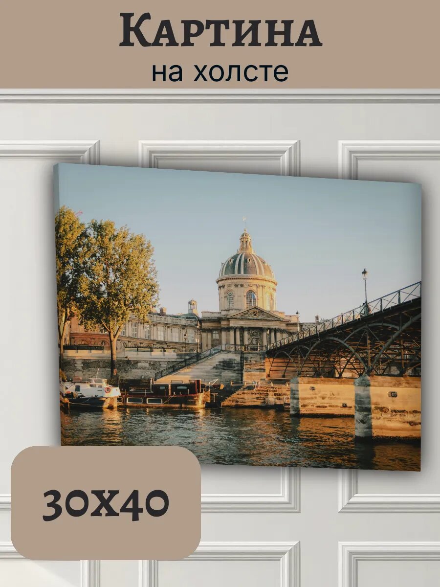 Картина Франция France 30x40 панорамный вид Парижа