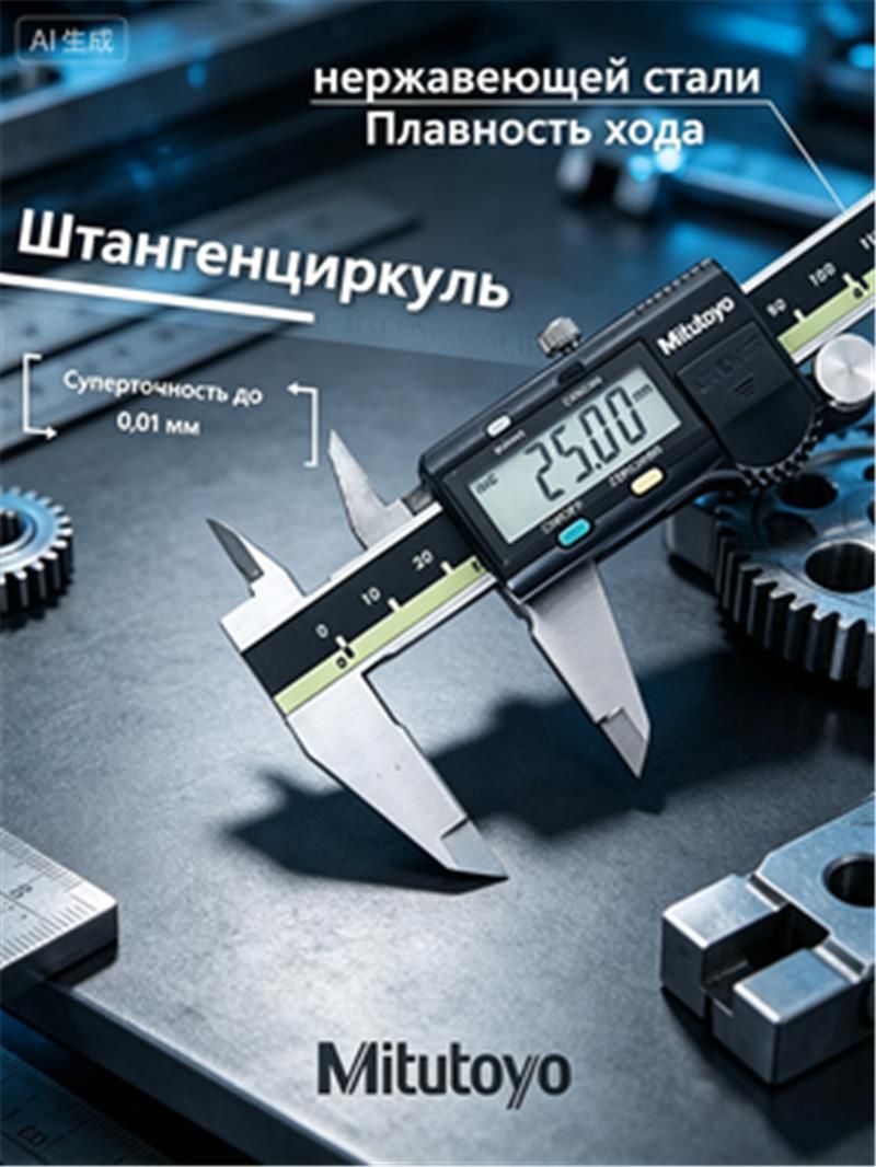 Штангенциркуль электронный цифровой металлический Mitutoyo 150мм 0-150MM