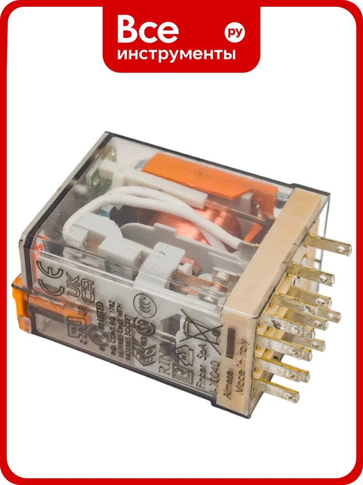 Промежуточное реле Finder 4 перекидных контакта 7А, 230В AC, 553482300054