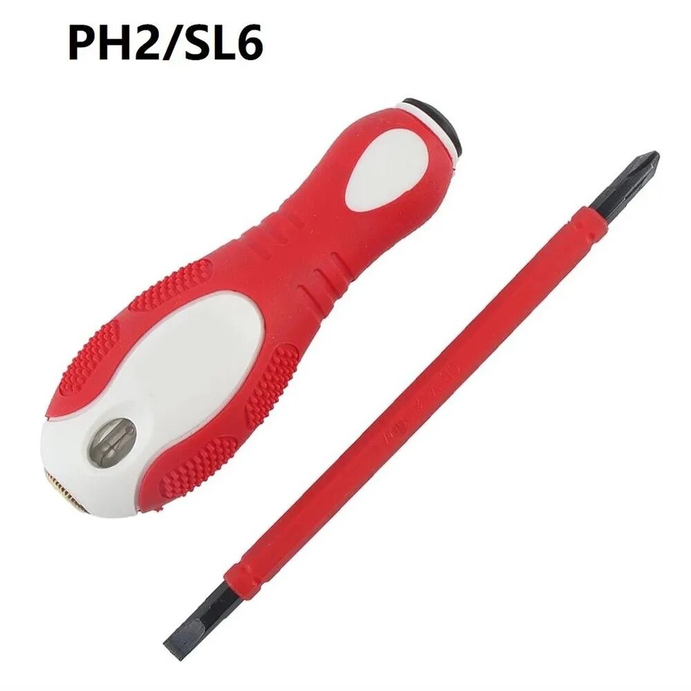 Отвертка двойного назначения PH1/SL4 PH1/SL5 PH2/SL6, электрический тестер-ручка с двумя головками
