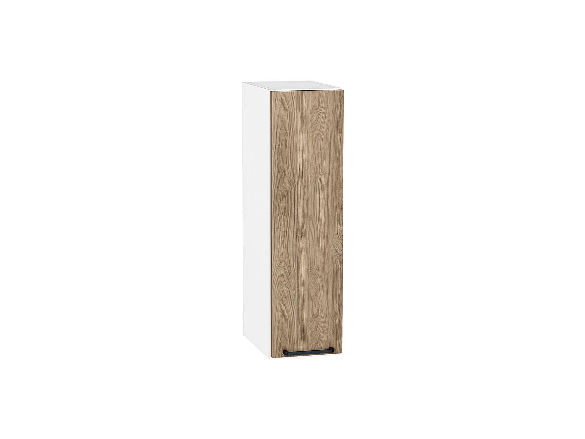 Шкаф верхний бутылочница Флэт, цвет фасада Natural Casella Oak 2S, цвет каркаса Белый, 716*200*318 (В*Ш*Г) мм