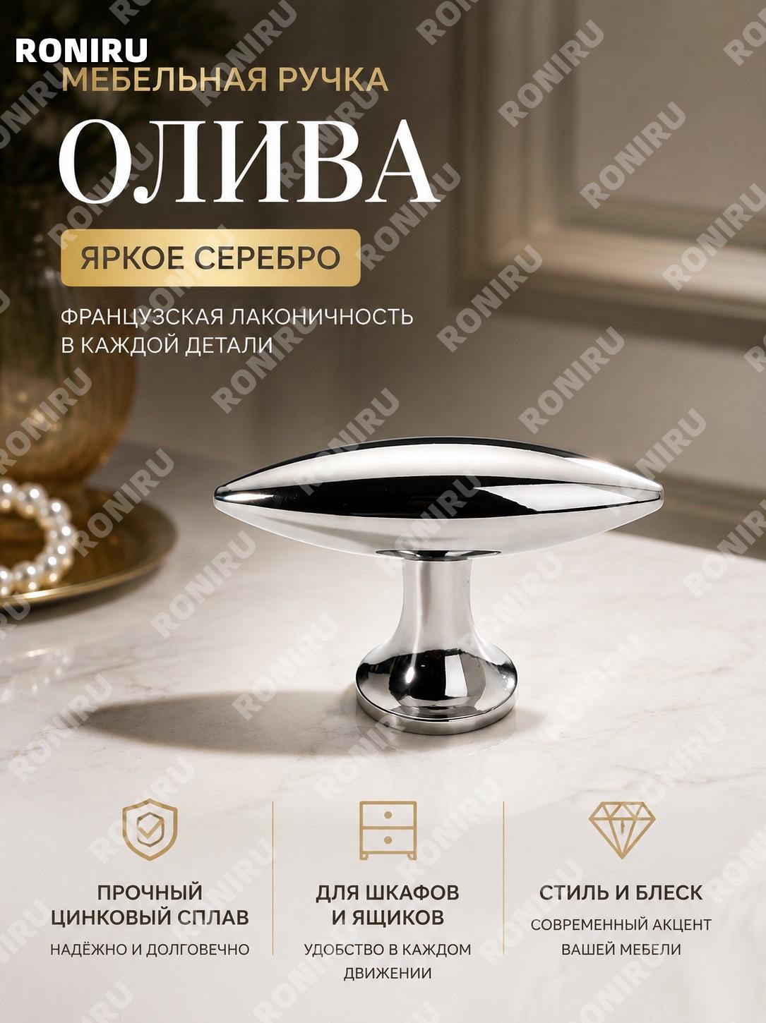 Ручка мебельная для шкафа и ящика Олива (латунь) из цинкового сплава, одноточечная фурнитура для мебели в доме