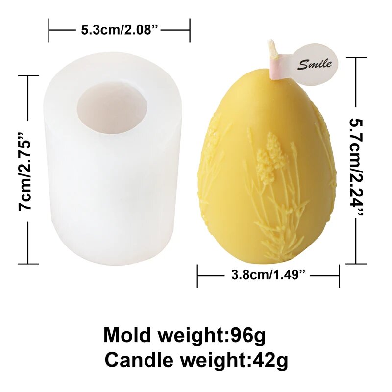 Силиконовая форма для свечей в форме пасхального яйца egg mould 12