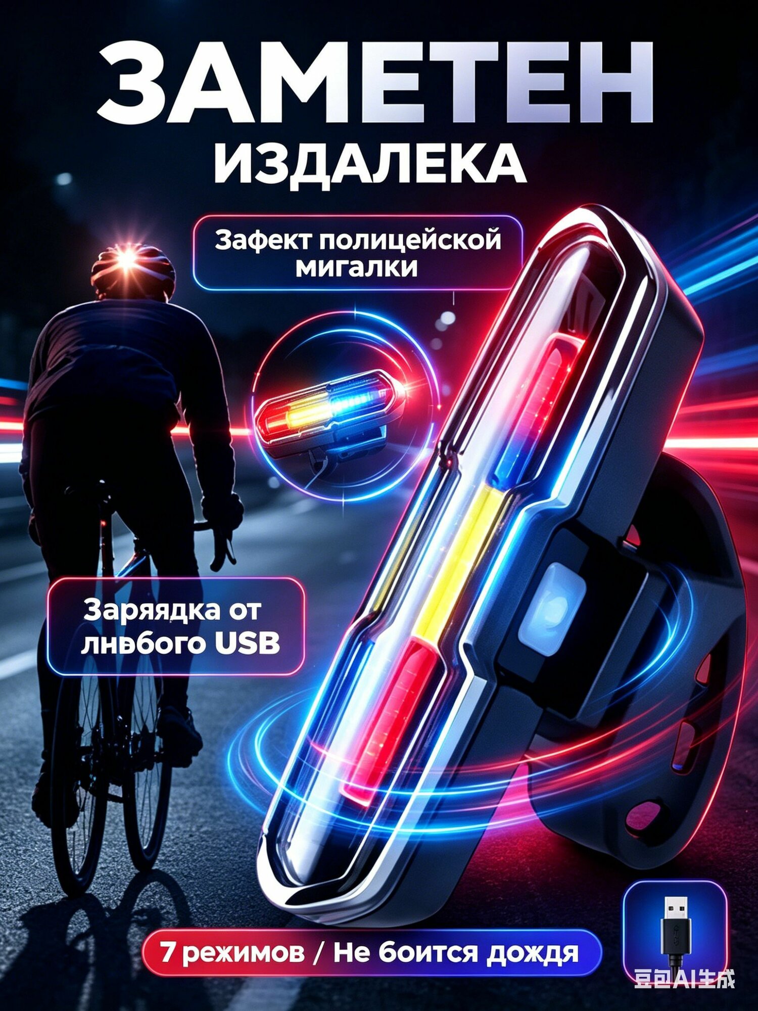 Фара передняя для велосипеда