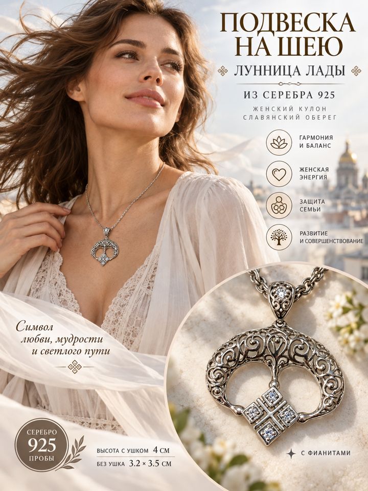 Подвеска, серебро, 925 проба, родирование, фианит