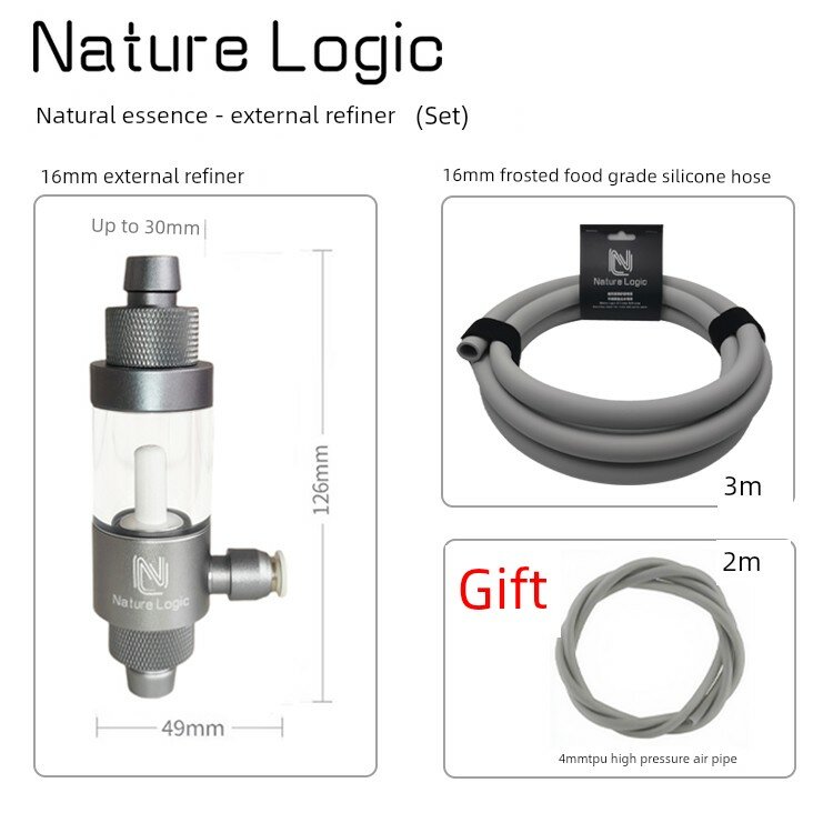 Набор внешнего диффузора CO2 Natural Logic с 16 мм насадкой, воздуховодом и водопроводом для аквариумов