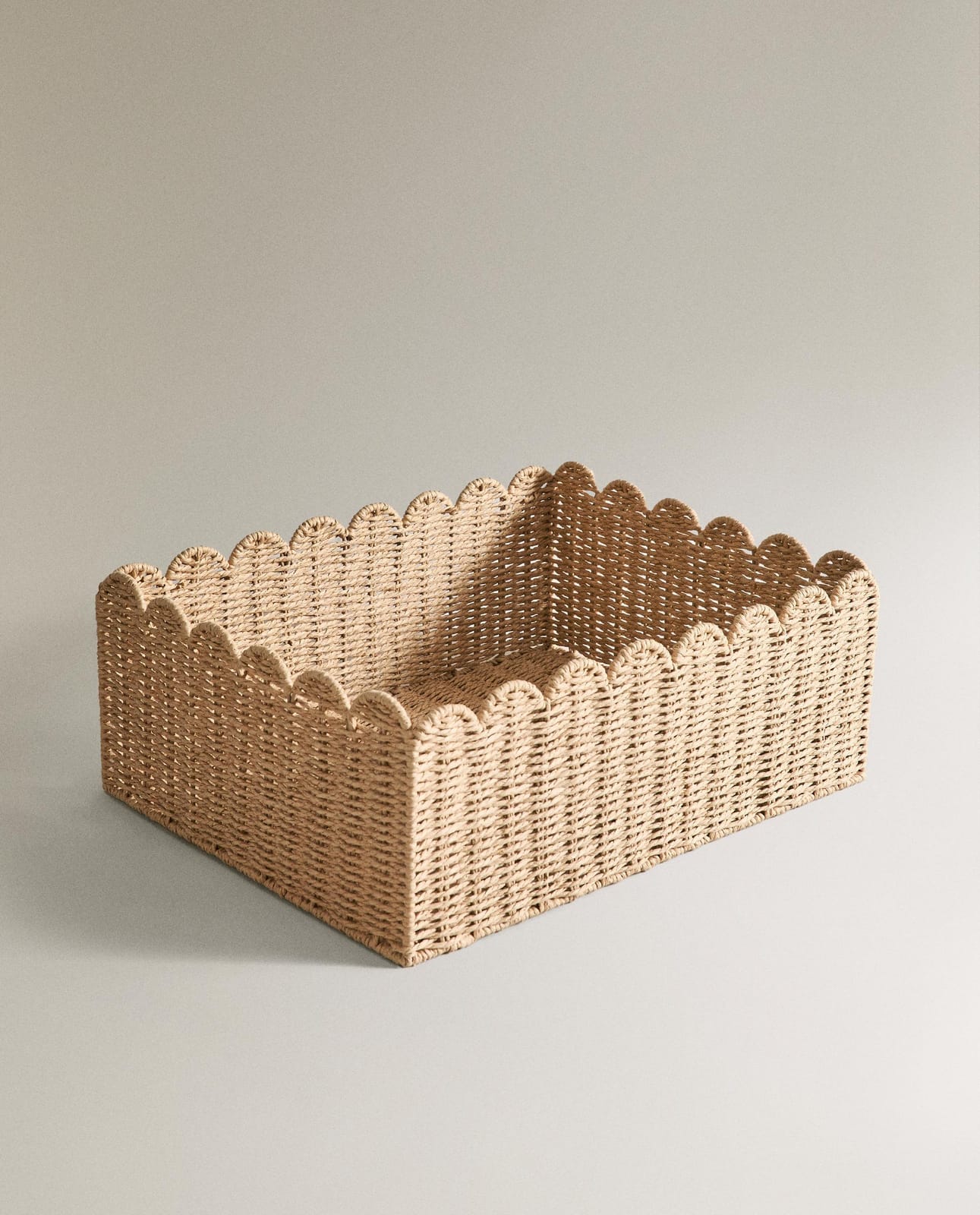 Корзина для хранения ZARA HOME Средняя корзина с волнами, светло-бежевый, 17 x 45 x 35 см 6670/049/052-99