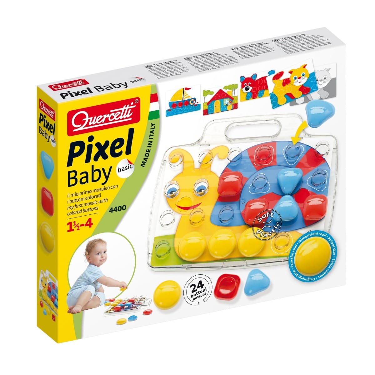 Мозаика Quercetti Pixel baby basic, 24 элемента, разноцветный