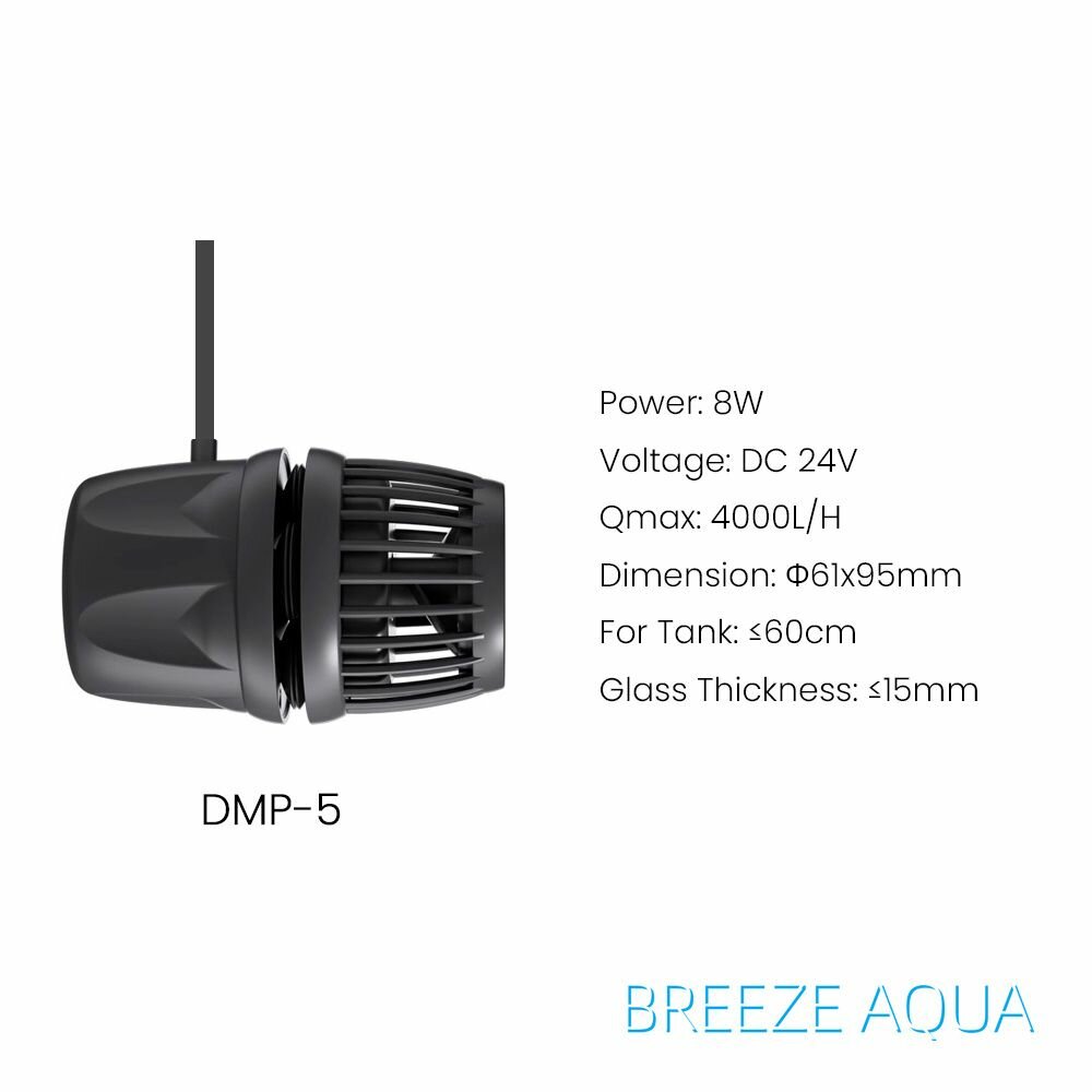 Ультракомпактный волновой насос новой модели Jebao Jecod DMP5 с подключением Bluetooth к телефону, тихая помпа с волновыми режимами для микроморских и пресноводных аквариумов