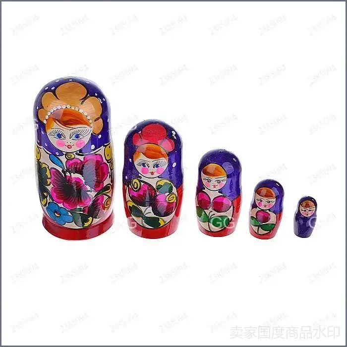 Игрушка для малышей Матрешка 5 в 1 расписная гуашь малая RNToys
