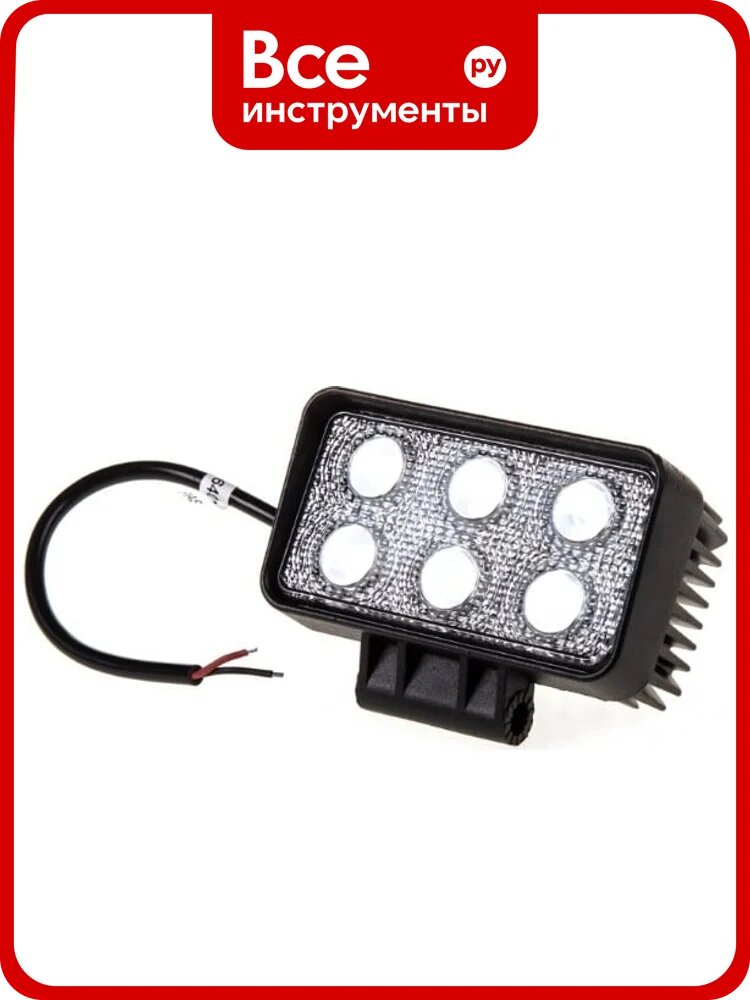 Светодиодная фара SKYWAY OFF ROAD прямоугольная 12V/24V 18W 6000К 6 диодов дальний свет S07201035