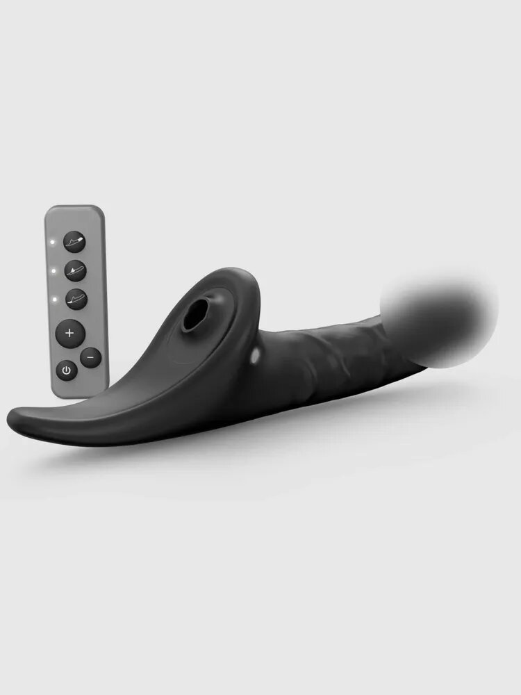 Фаллоимитатор Strap-on-me MULTI ORGASM REALISTIC DILDO с стимуляцией клитора и вибрацией L, черный