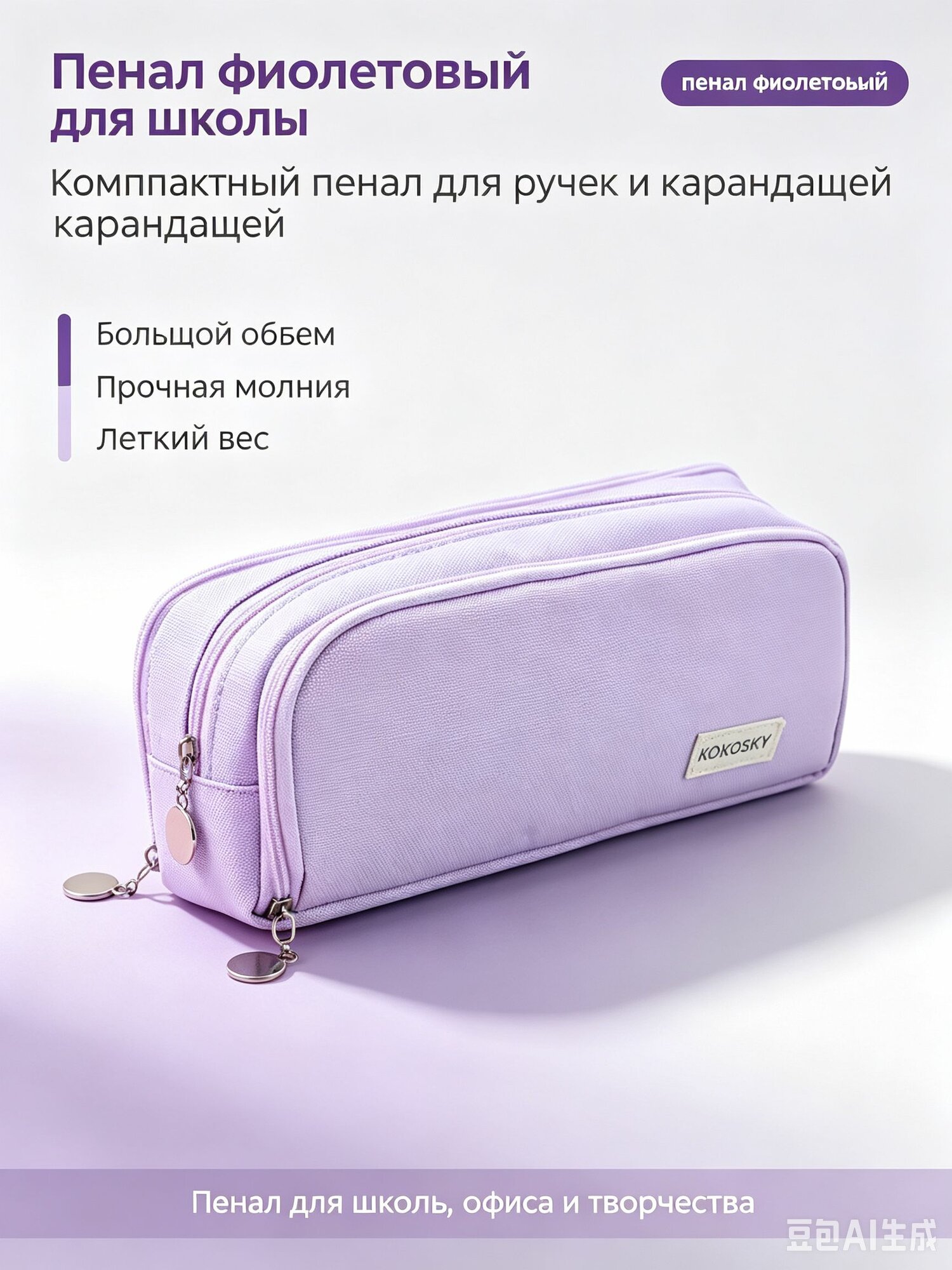 Пенал эксклюзивный для подростков с замкоммолнией, гусь