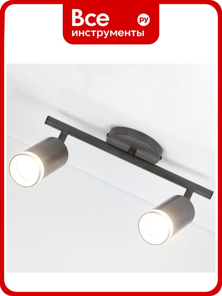 Светильник General Lighting Systems спот, двойной, на круглом основании, с боковым рассеивателем, накладной, серия Башня, GWL-2GU 662074