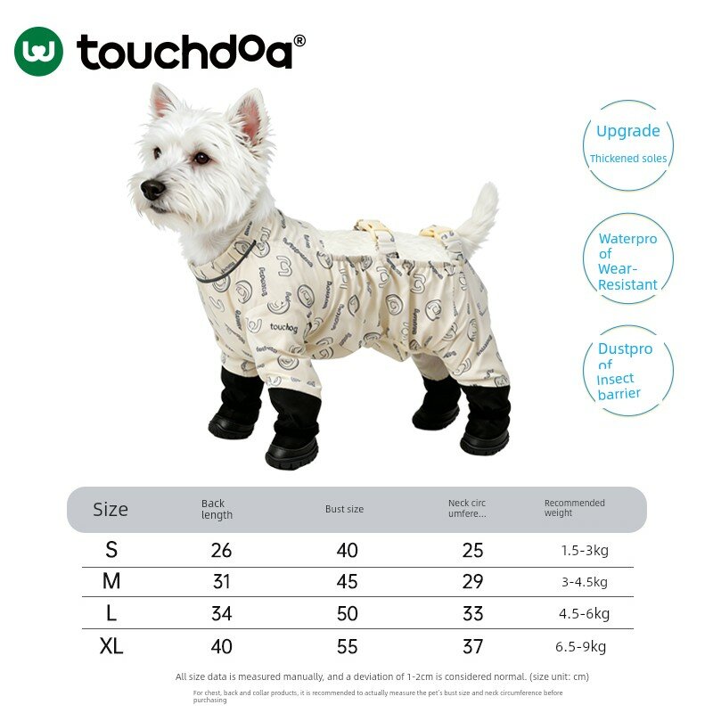 Touchdog Улучшенный Полноногий Собачий Дождевик для Мелких Пород, Желтый, Размер L (9-12 фунтов) Защита От Грязи
