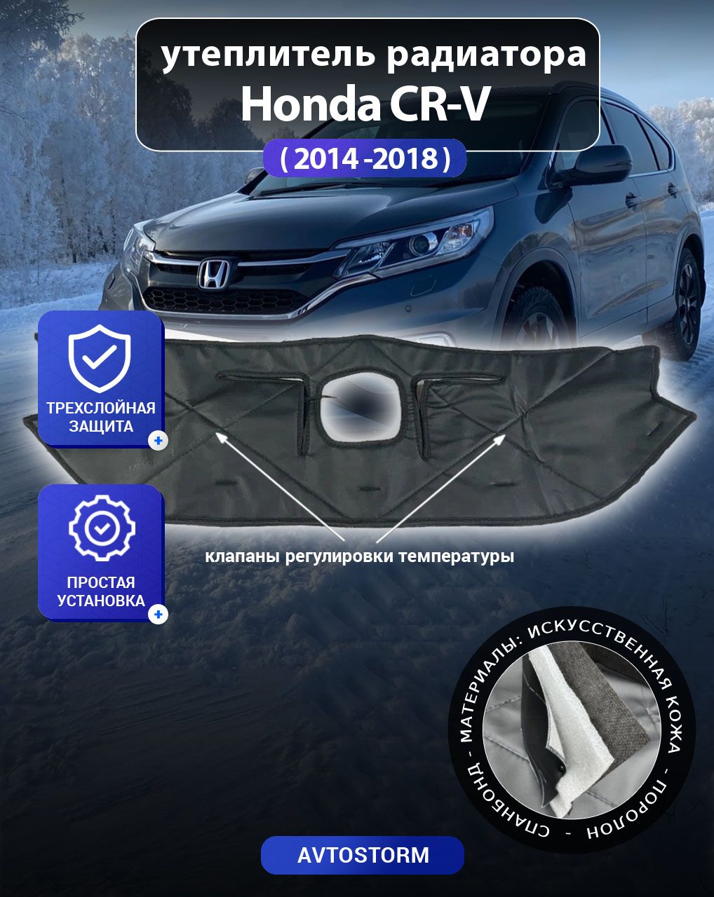 Утеплитель радиатора Хонда IV Honda CR-V (2014-2018)