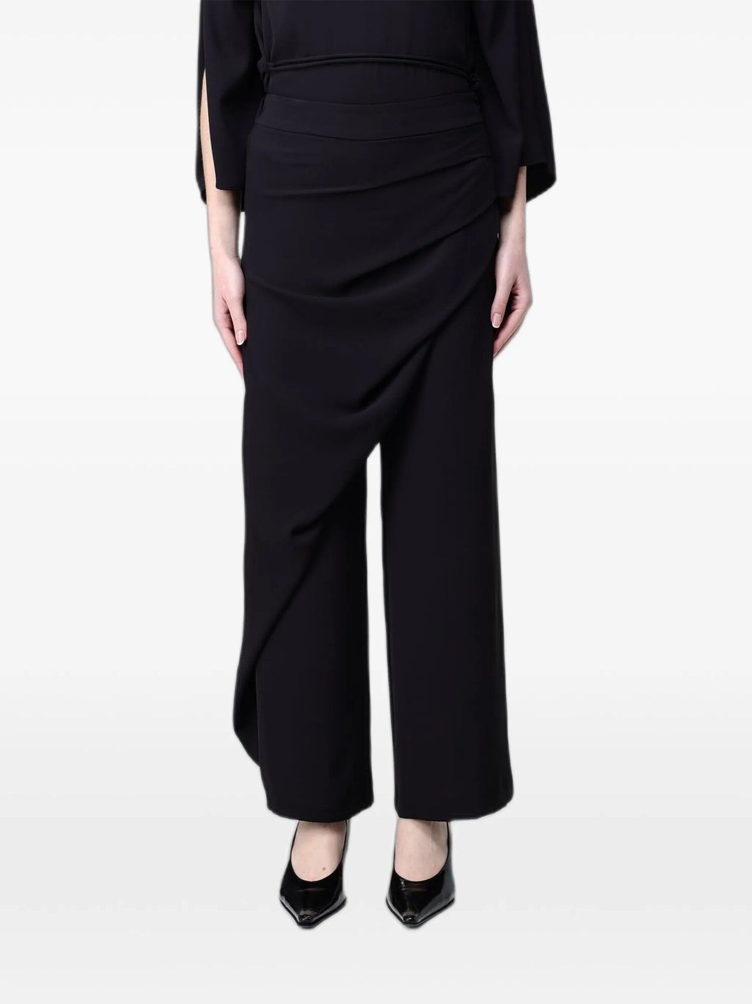 Брюки Draped-panel pallazo trousers