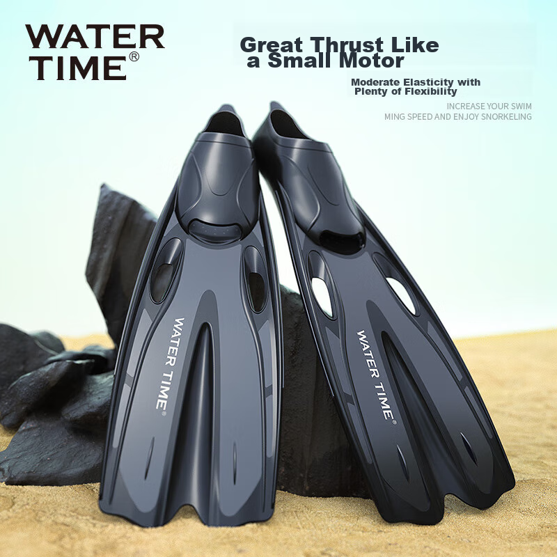 WATERTIME профессиональные водные ласты для взрослых плавания и снорклинга черные размер М Цвет：ЧерныйРазмер：M (40-41)