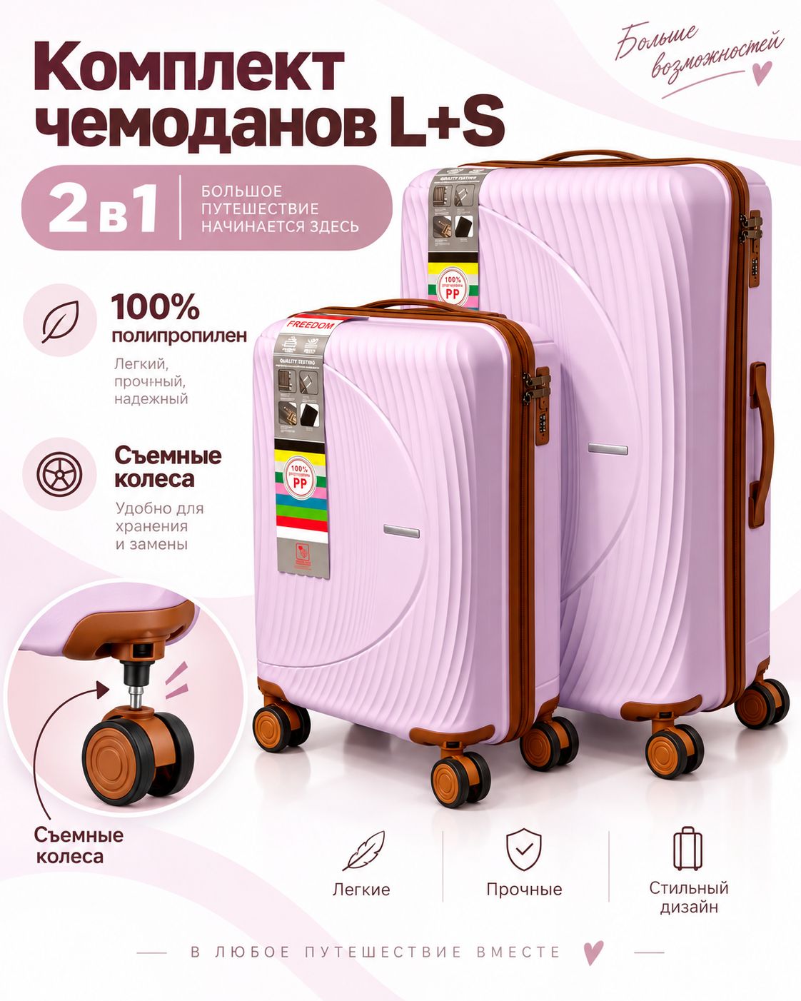 Комплект чемоданов Feybaul, 2 шт.