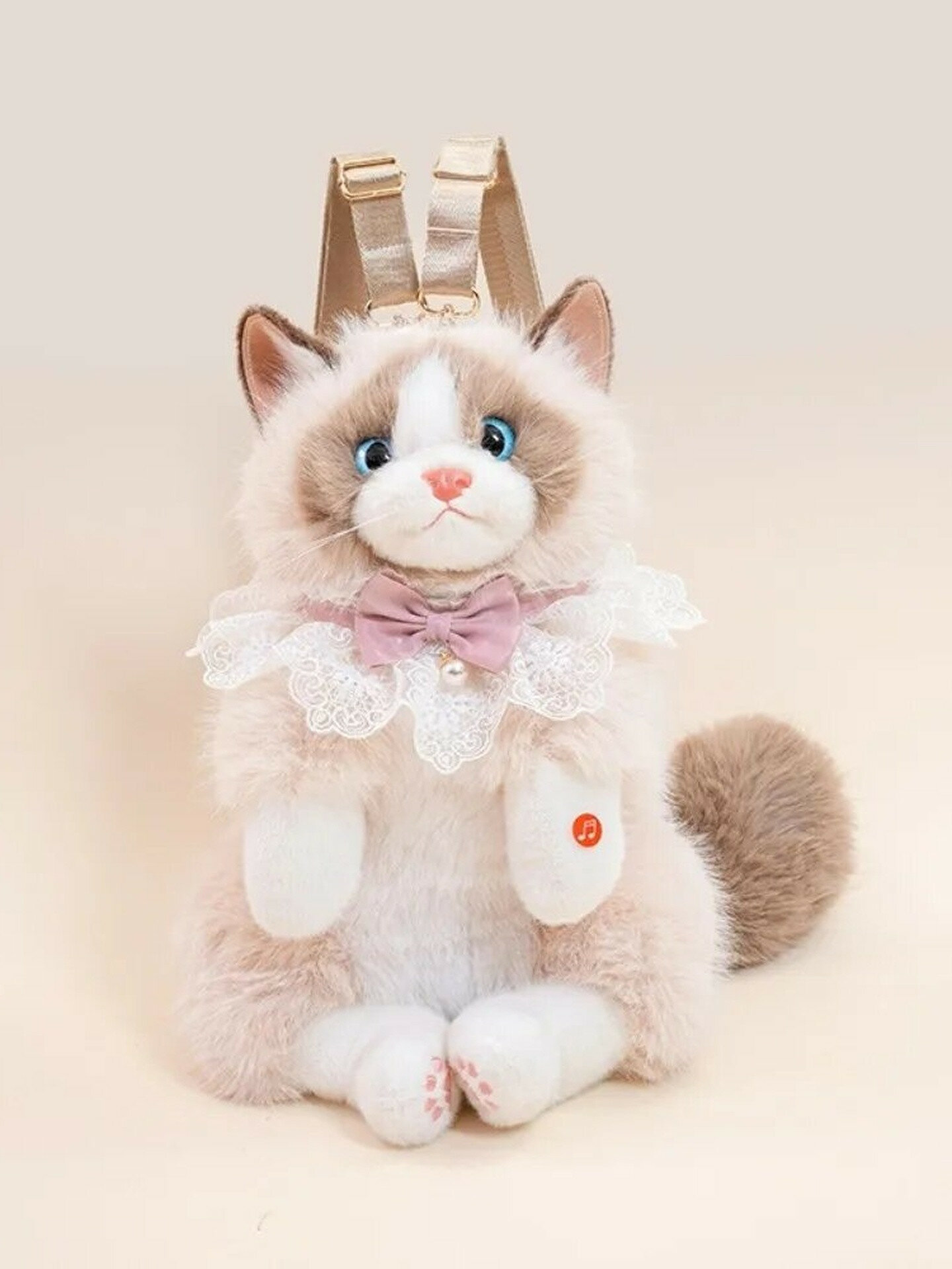Новый реалистичный рюкзак-игрушка в виде кошки, мягкий пушистый милый мультяшный Белый, Brown