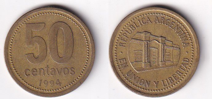 Аргентина 50 сентаво 1994 год